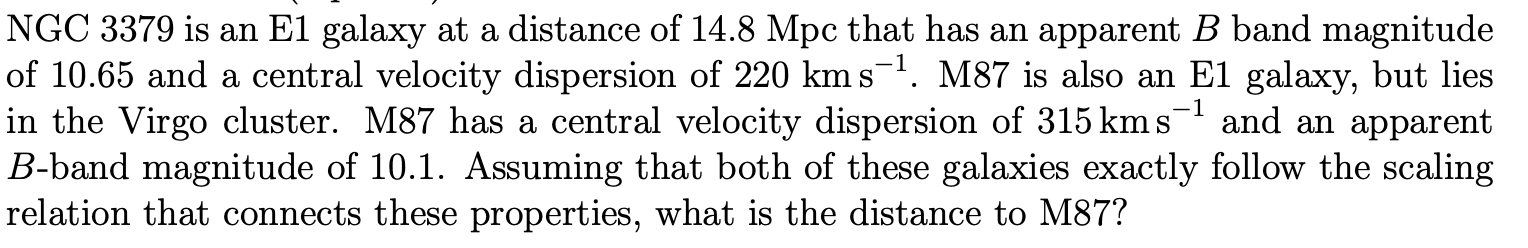 Solved NGC 3379 is an E1 galaxy at a distance of 14.8 Mpc | Chegg.com