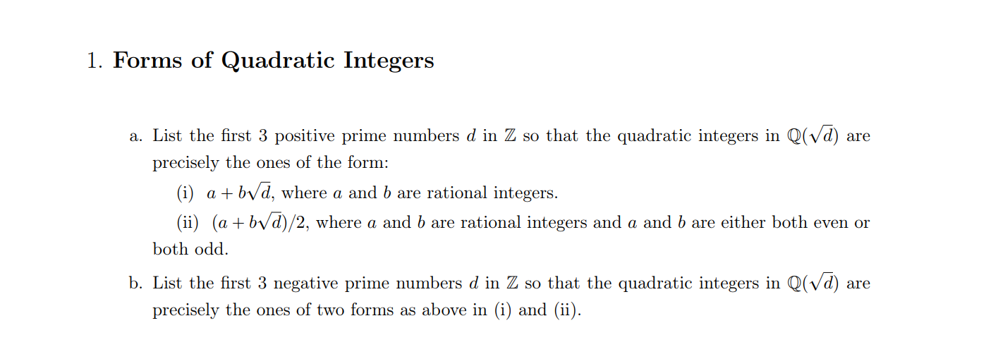 Solved a. List the first 3 positive prime numbers \\( d \\) | Chegg.com
