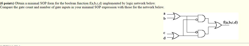 Solved (6 points) Obtain a minimal SOP form for the boolean | Chegg.com