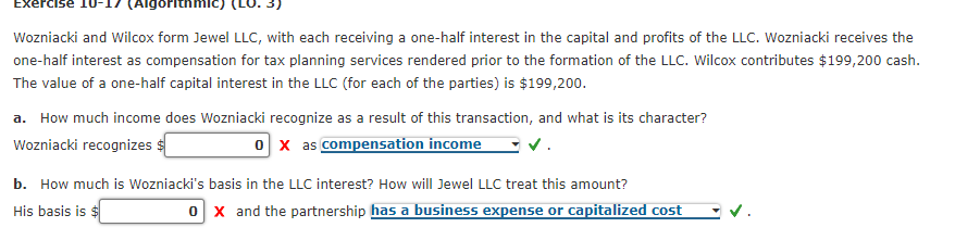Solved Wozniacki and Wilcox form Jewel LLC, with each | Chegg.com