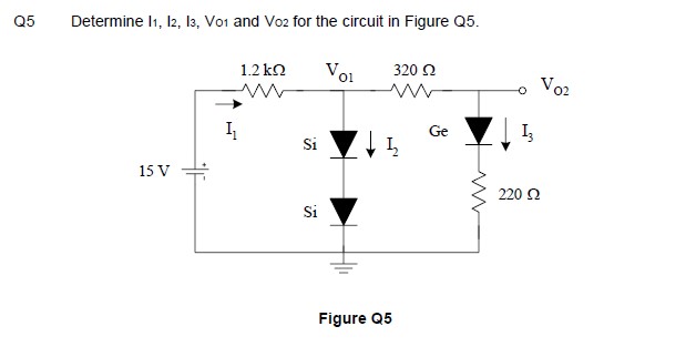 Solved Determine I1, ﻿I2, ﻿I3, ﻿VO1 ﻿and VO2 ﻿for the | Chegg.com