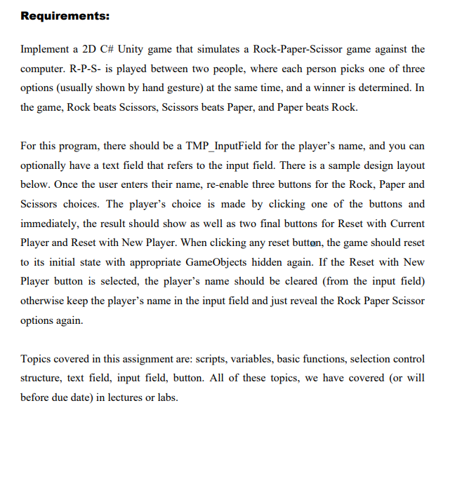 Solved Result Of The Game Requirements Implement A 2d 