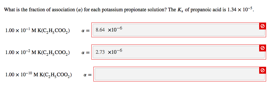 Solved What is the fraction of association (a) for each | Chegg.com