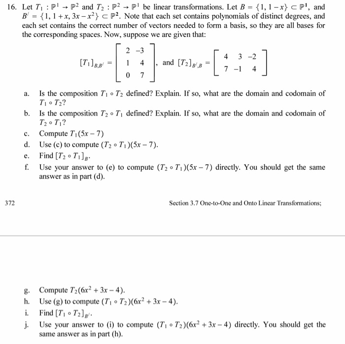 Solved 16. Let Ti : p! → p2 and T2 : P2 → pi be linear | Chegg.com