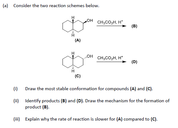 Solved A Consider The Two Reaction Schemes Below D C
