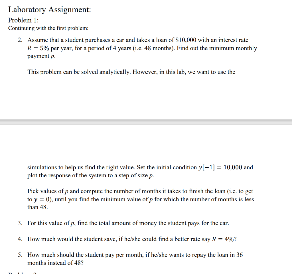 Laboratory Assignment: Problem 1: Continuing with the | Chegg.com