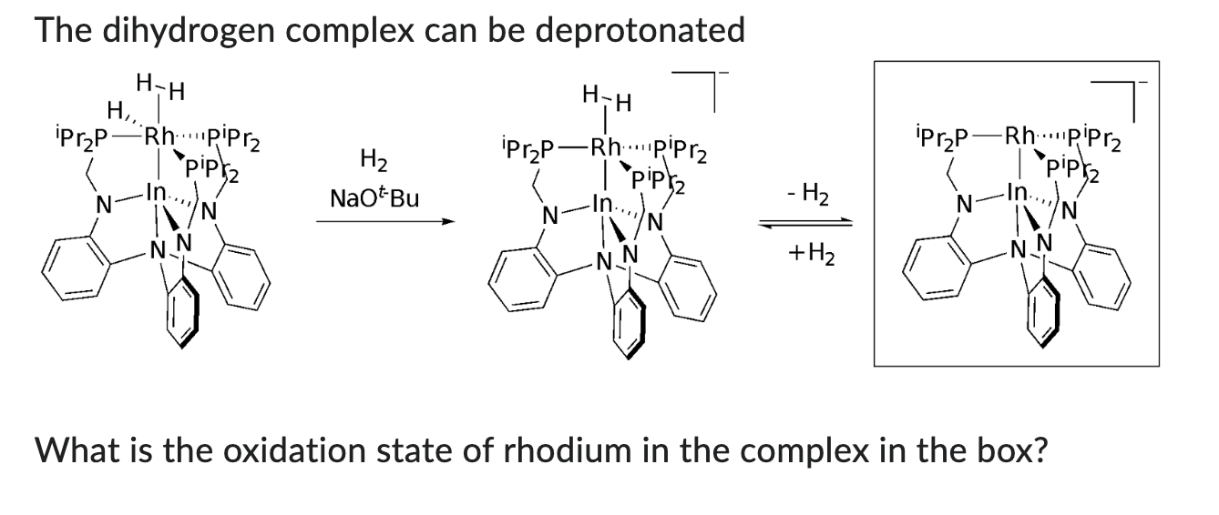 Solved The dihydrogen complex can be deprotonated What is | Chegg.com