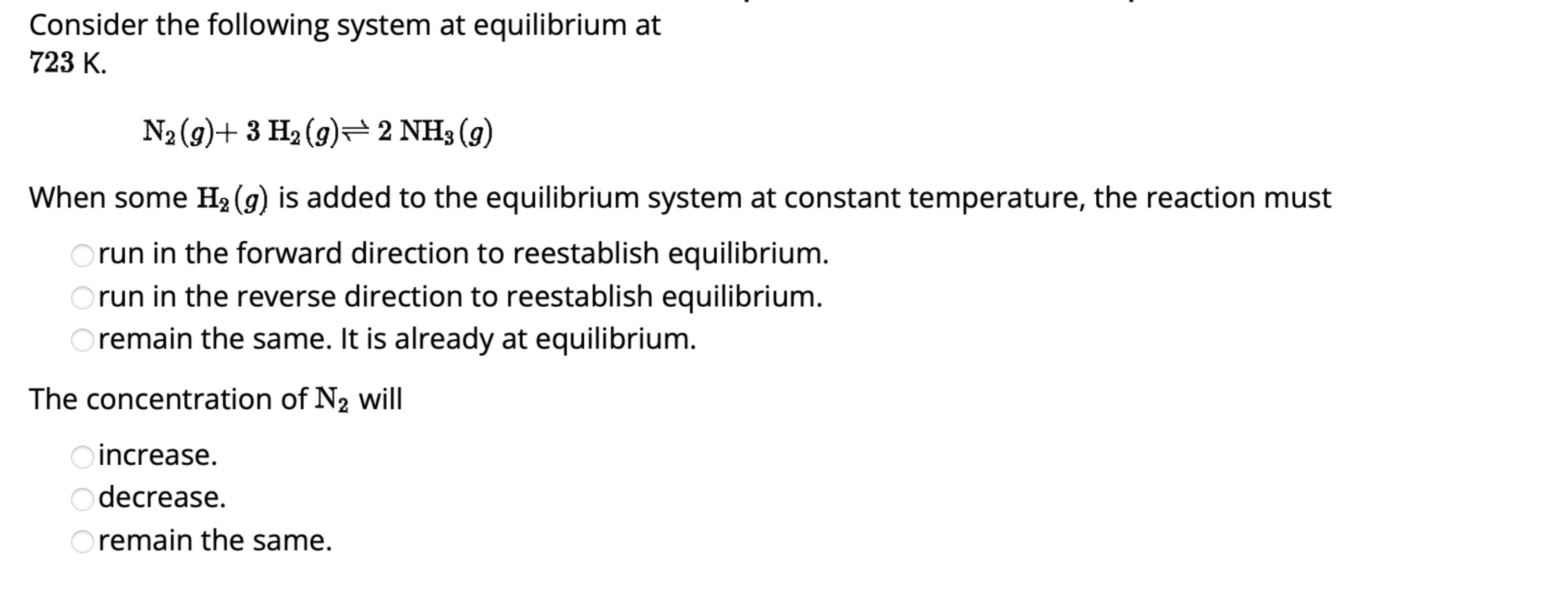 Solved Consider the following system at equilibrium | Chegg.com