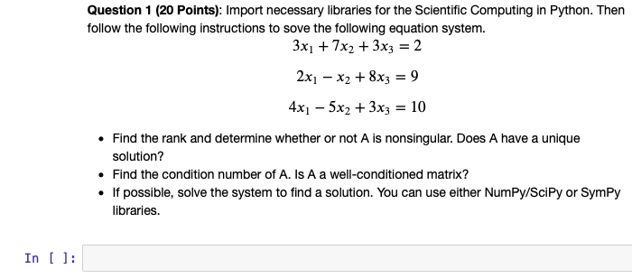 Question 1 (20 Points): Import necessary libraries | Chegg.com