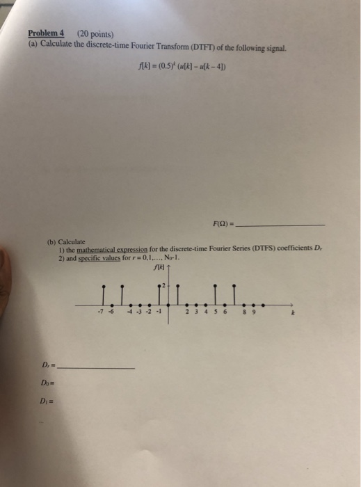 Solved Problem 4 (20 points) (a) Calculate the discrete-time | Chegg.com