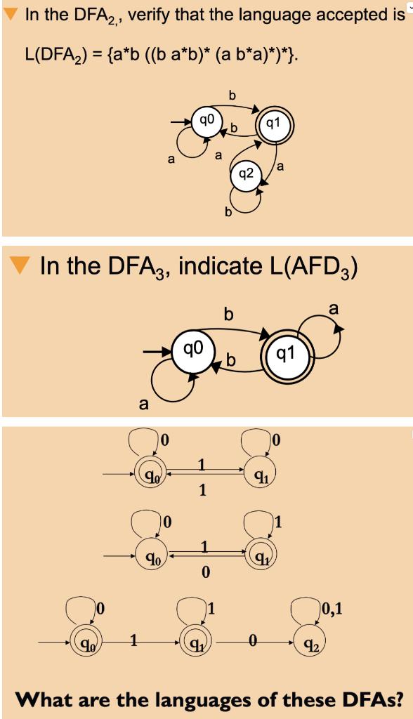 Solved In the DFA A2, verify that the language accepted is | Chegg.com