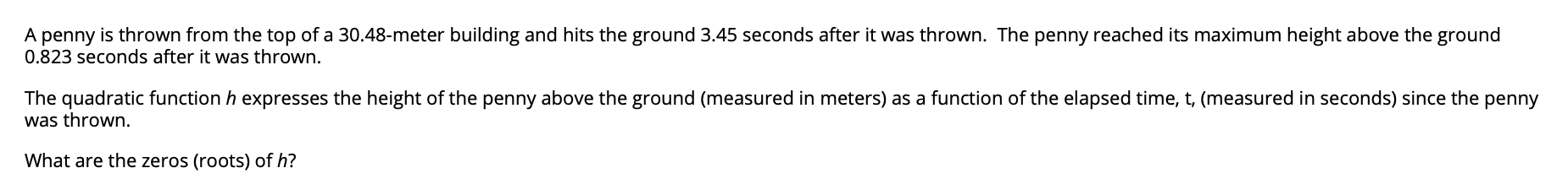 Solved A penny is thrown from the top of a 30.48-meter | Chegg.com