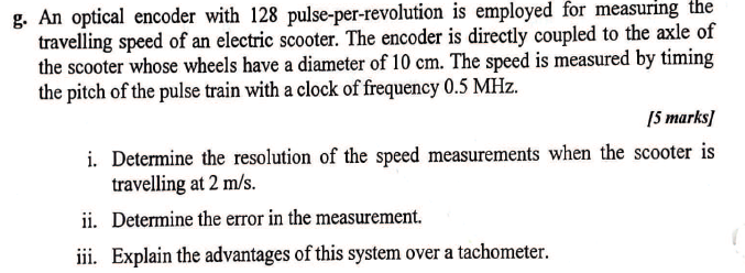 g. An optical encoder with 128 pulse-per-revolution | Chegg.com