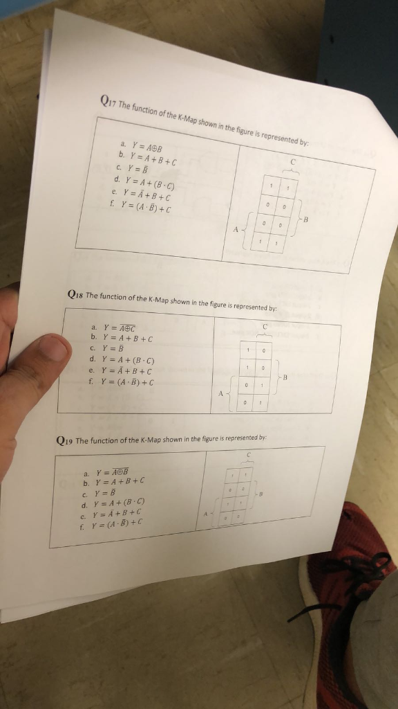Solved Q17 The function of the K-Map shown in the figure is | Chegg.com