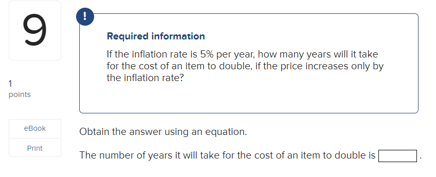 Solved Required information If the inflation rate is 5% per | Chegg.com