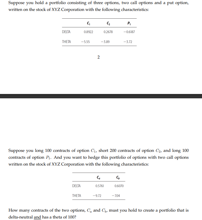 Solved Suppose You Hold A Portfolio Consisting Of Three