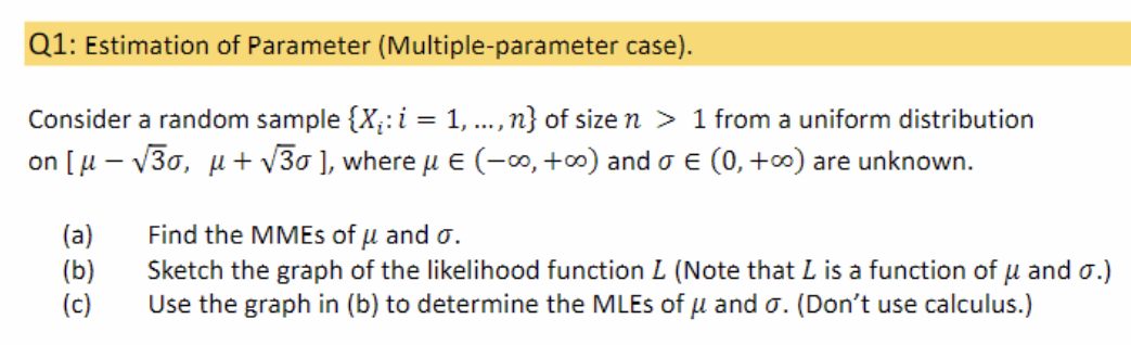 Solved Q1 Estimation Of Parameter Multiple Parameter 9780