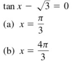Solved tanx-32=0(a) x=π3(b) x=4π3 | Chegg.com
