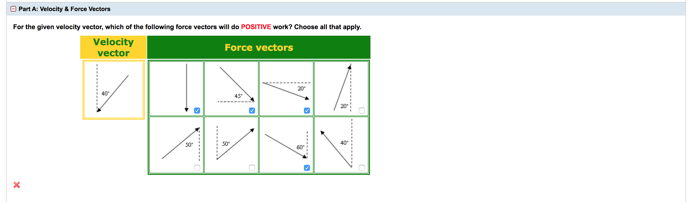 Solved Part A: Velocity & Force Vectors For the given | Chegg.com