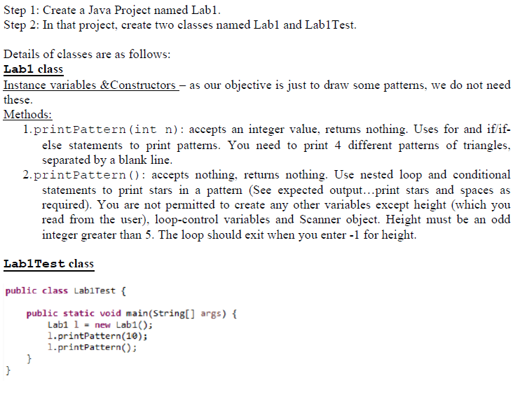 Solved Step 1: Create a Java Project named Labl. Step 2: In | Chegg.com