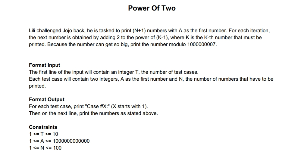 Solved C Programming Language Problem Title Power Of
