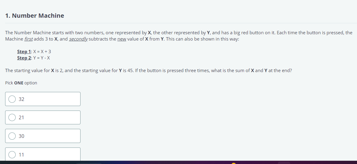 Solved The Number Machine starts with two numbers, one | Chegg.com