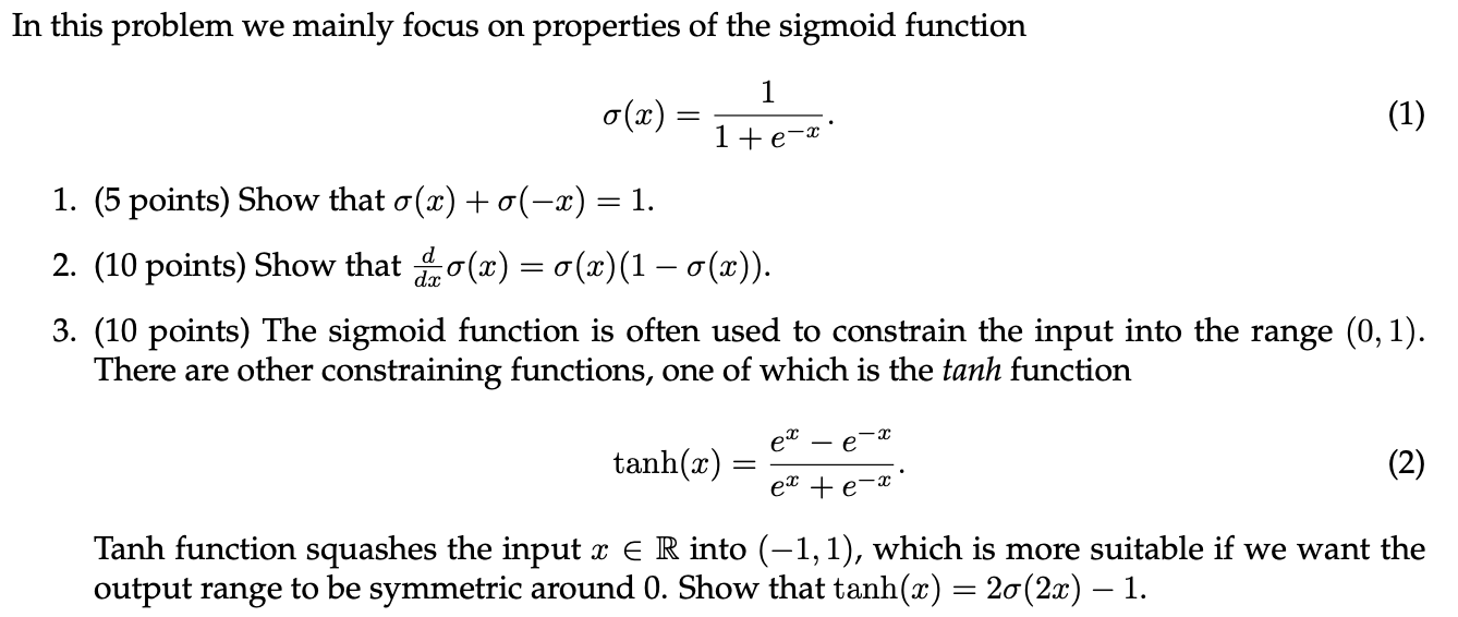 Solved In this problem we mainly focus on properties of the | Chegg.com