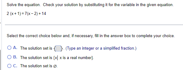 Solved Solve the equation. Check your solution by | Chegg.com