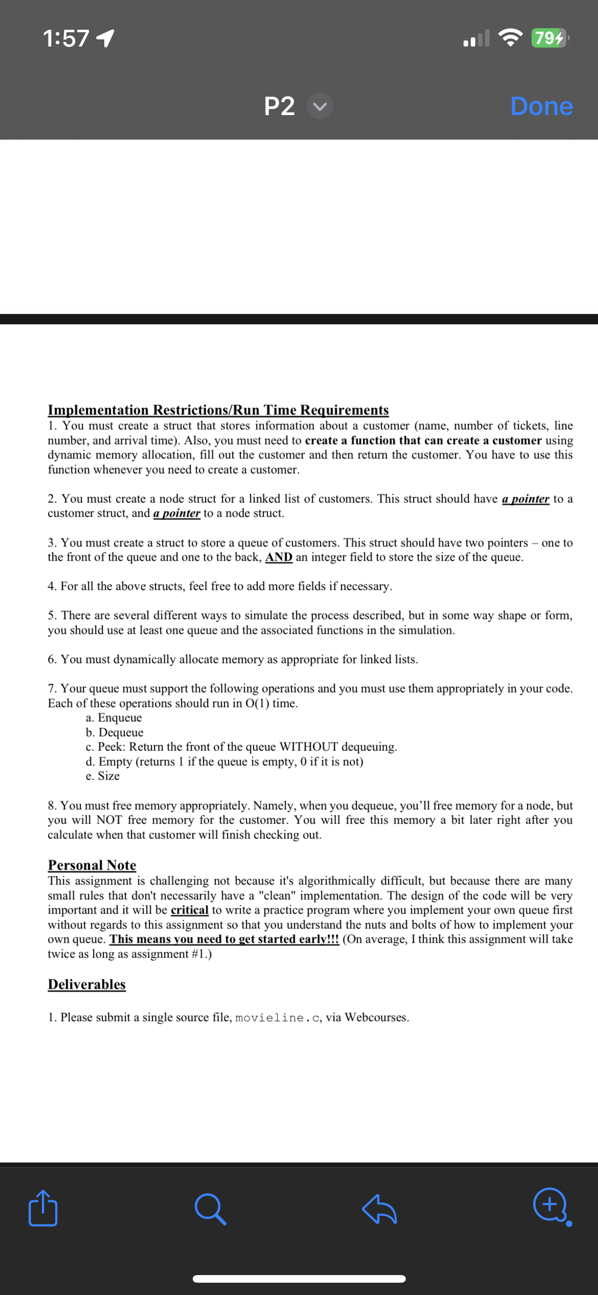 Solved Processing the customers For the purposes of this | Chegg.com