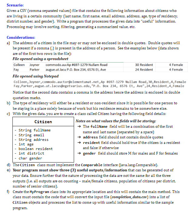 Scenario Given A Csv Comma Separated Values File 2111