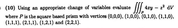 Solved (10) Using an appropriate change of variables | Chegg.com