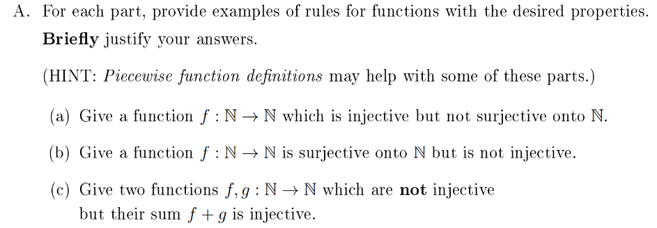 Solved For each part, provide examples of rules for | Chegg.com