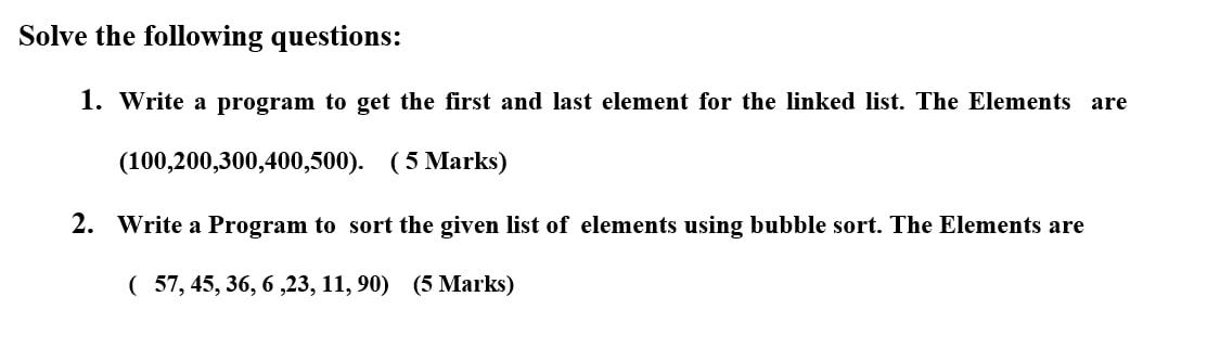 Solved Solve the following questions: 1. Write a program to | Chegg.com