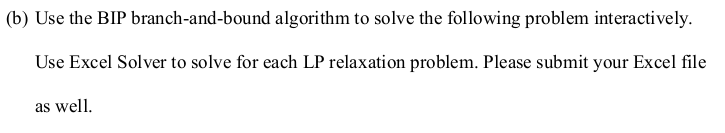 Solved (30 points) Consider the following BIP problem: | Chegg.com