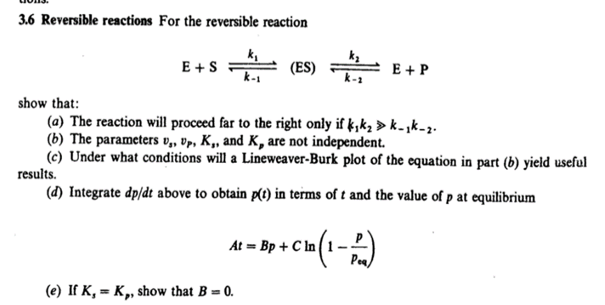 Solved 3.6 Reversible reactions For the reversible reaction | Chegg.com
