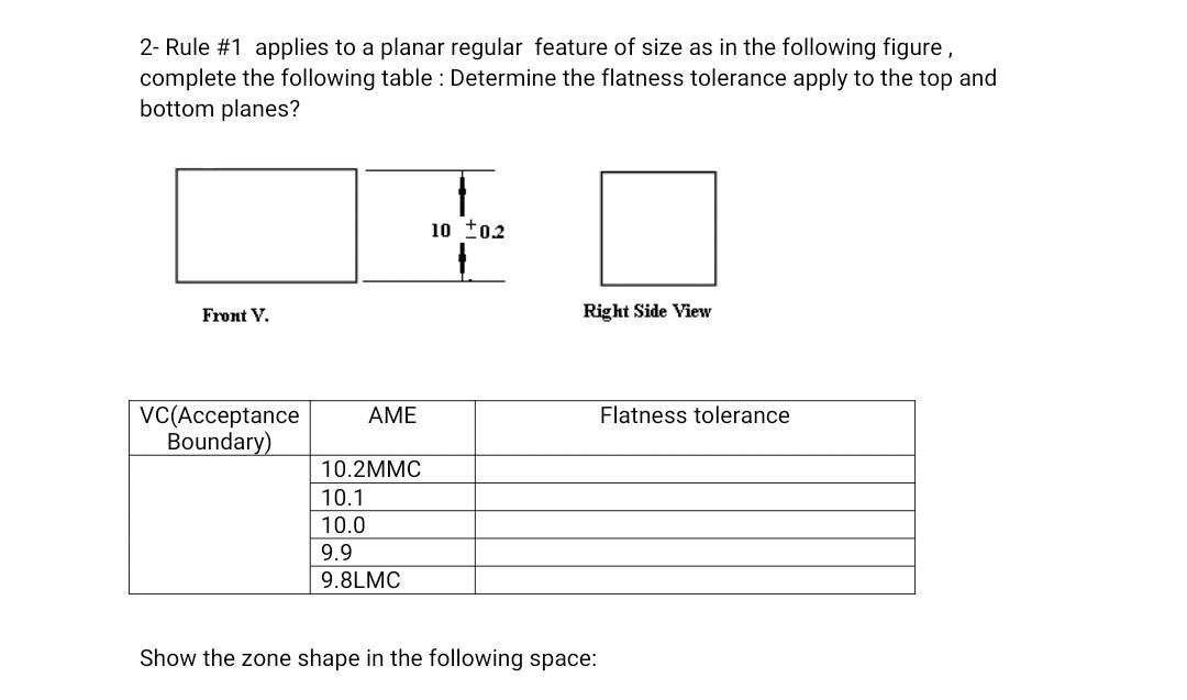 Solved 2- Rule #1 applies to a planar regular feature of | Chegg.com