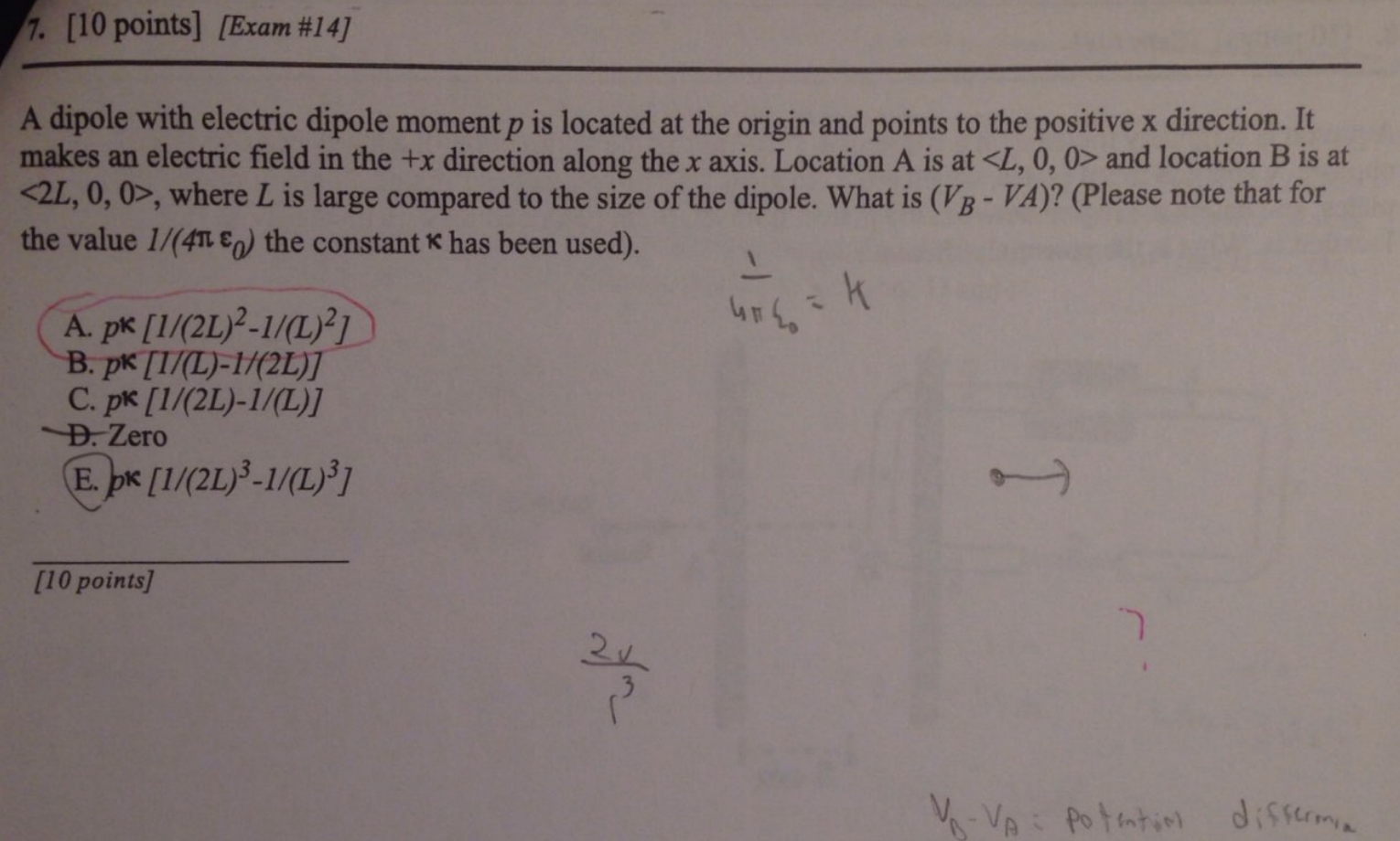 High Quality SOLUTION A dipole with electric dipole moment p is ﻿located at | Chegg.com