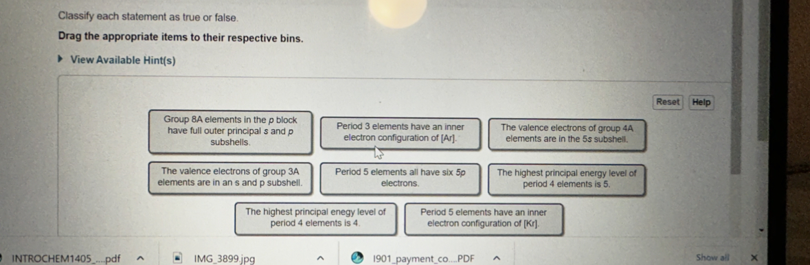 Solved Classify each statement as true or false. Drag the | Chegg.com