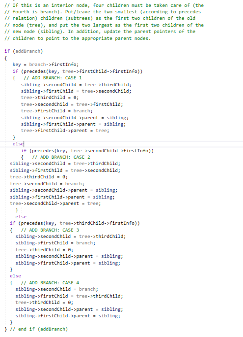 Solved C++ Using 2-3 trees Sections of the program have been | Chegg.com