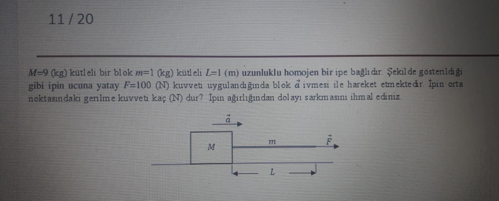 Solved One block of mass M = 9 (kg) is attached to a | Chegg.com