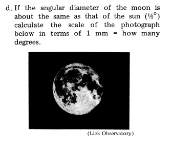 Solved d. If the angular diameter of the moon is about the | Chegg.com