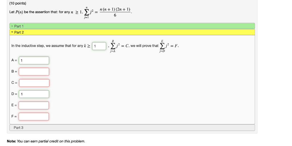 Solved (10 points) Let P(n) be the assertion that for any n | Chegg.com