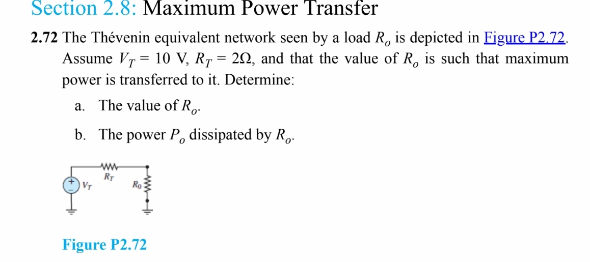 Solved 2 72 The Thévenin Equivalent Network Seen By A Load