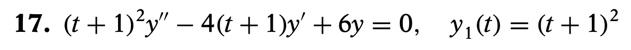 Solved Exercises 14-20: One solution, y1(t), of the | Chegg.com
