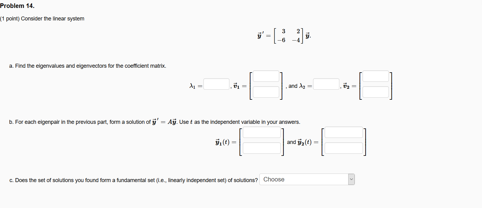 Solved Problem 14 1 Point Consider The Linear System 0 18 8139