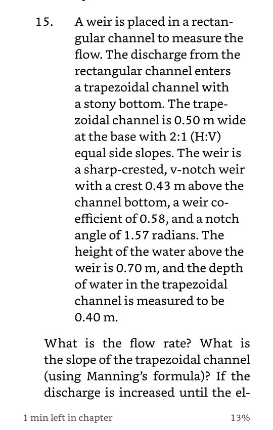 a concrete circular channel for which the depth is | Chegg.com