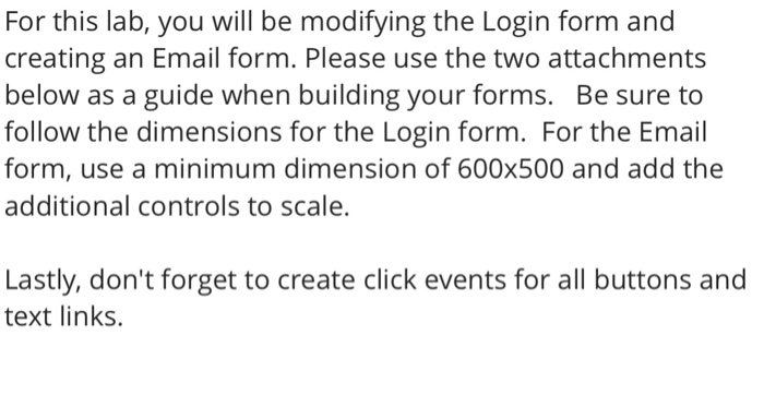 Solved For this lab, you will be modifying the Login form | Chegg.com