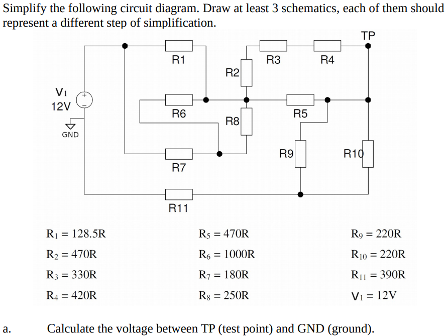 Solved Simplify the following circuit diagram. Draw at least | Chegg.com