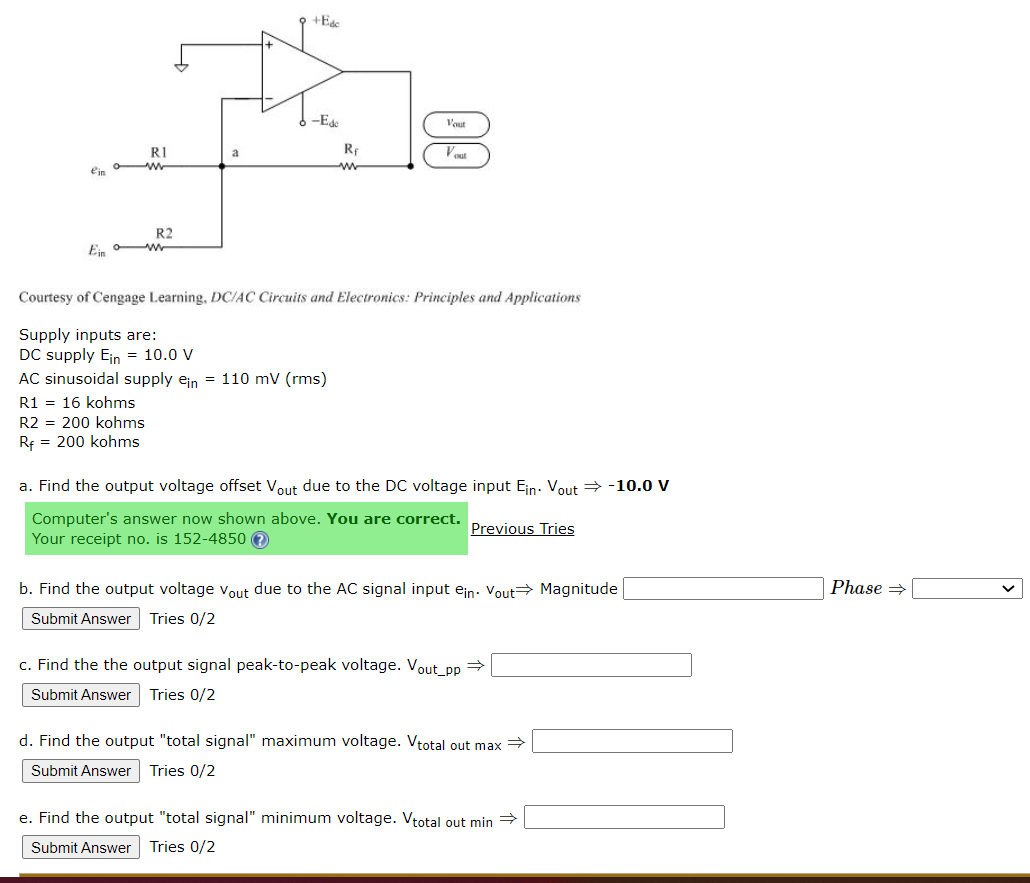 Solved Courtesy of Cengage Learning, DC/AC Circuits and | Chegg.com