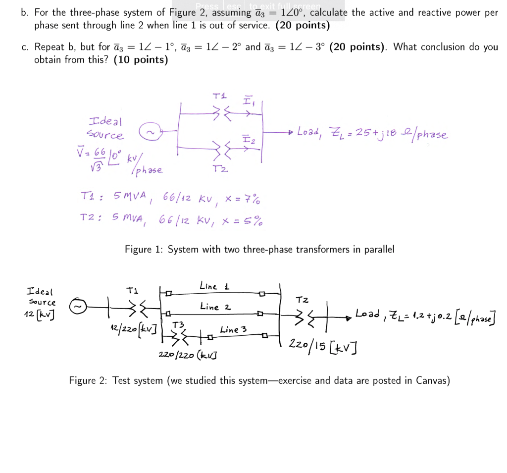 Solved b. For the three-phase system of Figure 2, assuming | Chegg.com